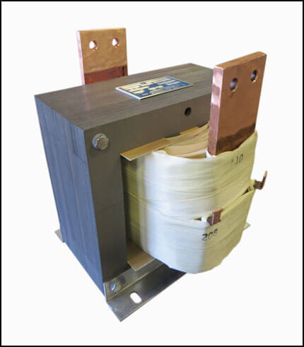 HIGH CURRENT TRANSFORMER, 10 VAC, 600 AMPS, P/N 18579A - L/C Magnetics